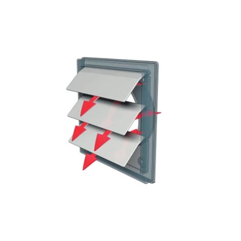 Вентилационна решетка Ø125мм квадратна с гравитационни щори външна 150x150 Asa пластмаса