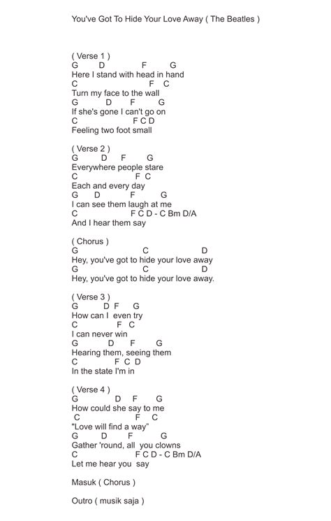Chord Lagu Youve Got To Hide Your Love Away The Beatles Seputar