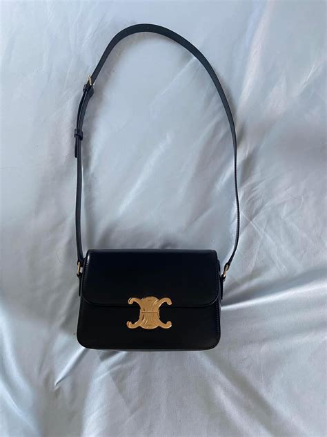 Celine Teen Triomphe Bag In Shiny Calfskin