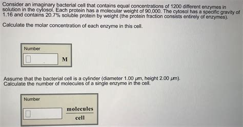 Solved Consider An Imaginary Bacterial Cell That Contains Chegg