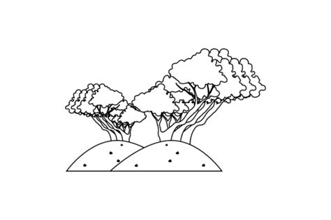 Tree Nature Outdoor Outline Graphic By Sijastudio Creative Fabrica