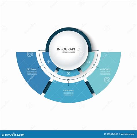 Infographic Semi Circular Chart Divided Into 4 Parts Step By Step Diagram With Four Options