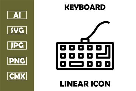 Keyboard Vector Line Icon Graphic By Pexelpy · Creative Fabrica