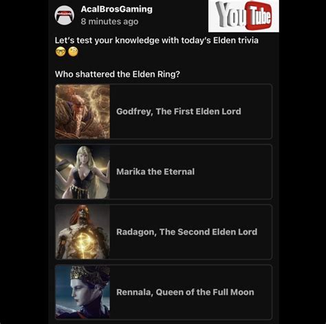 🚨lets Test Your Knowledge With Todays Elden Ring Trivia🔥🤓 Who