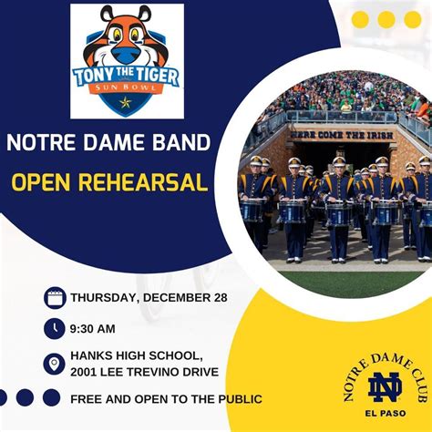Notre Dame Marching Band Open Rehearsal For Sun Bowl J M Hanks High