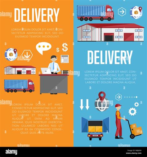 Warehouse Process Infographics Banners Stock Vector Image And Art Alamy