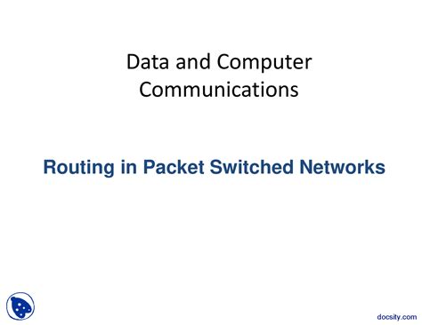 routing in packet switched networks data communication systems lecture