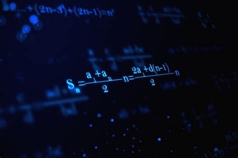 Premium Photo Glowing Mathematical Formulas On Blue Backdrop