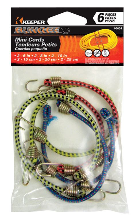 Keeper Assorted Bungee Cord Set Assorted In L X 0 16 In 1 Pk