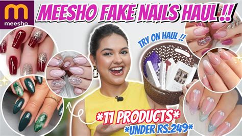 Huge Meesho Fake Nails Haul Under ₹249 😍 Stunning Artificial Nails