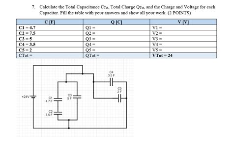 Solved 7 Calculate The Total Capacitance CTot Total Chegg