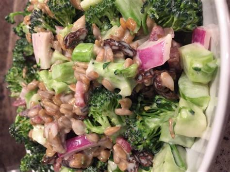 Bacon Broccoli Salad With Raisins And Sunflower Seeds Kitch Me Now