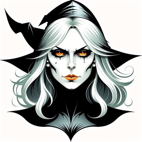 Premium Photo Vector Witch Head Vector Clip Art Illustration