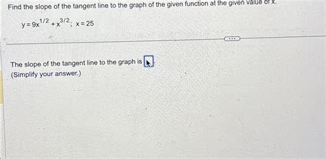 Solved Find The Slope Of The Tangent Line To The Graph Of Chegg