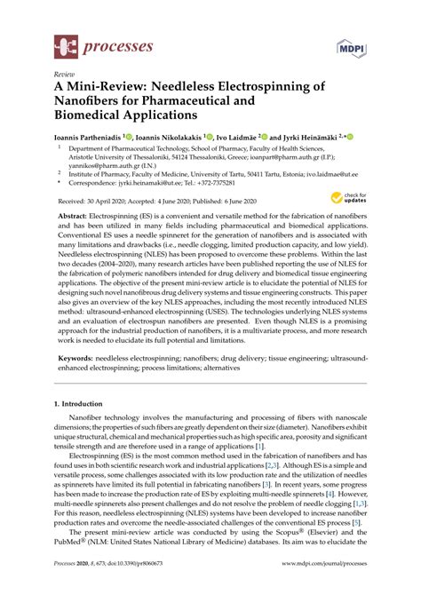 Pdf A Mini Review Needleless Electrospinning Of Nanofibers For