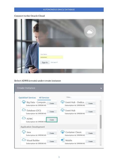 Adwc Create 18c Oracle Autonomous Database Pdf