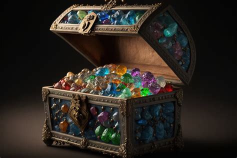 Beautiful Open Treasure Chest Full Of Treasure Gold Money And Pearls Stock Image Image Of