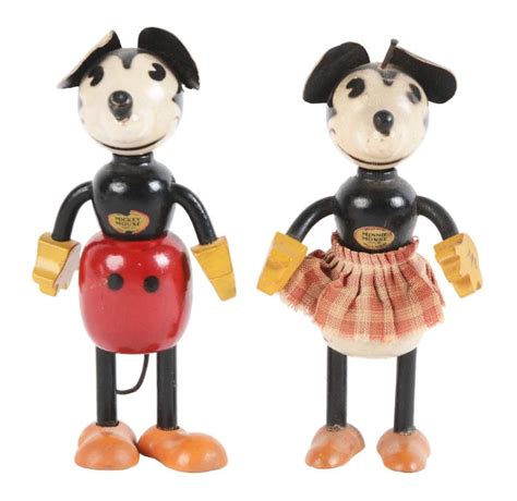 Lot Of 2 Walt Disney Fun E Flex Mickey And Minnie Mouse Figur