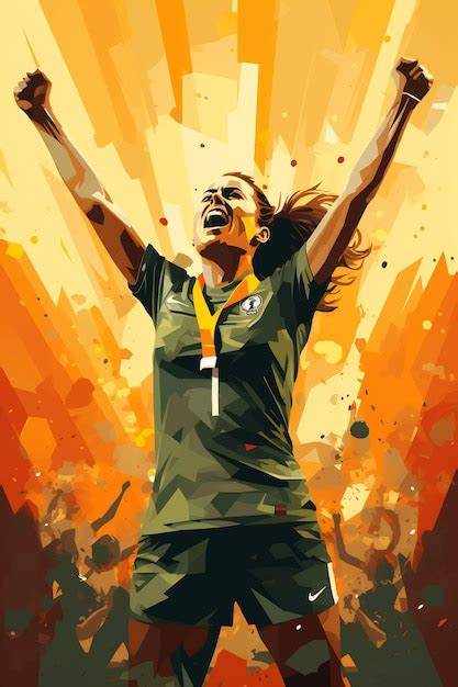 Premium Ai Image A Poster For A Woman With Her Arms Raised In The Air