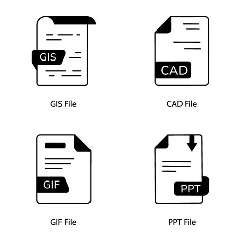 Set Of File Formats Linear Icons 38468928 Vector Art At Vecteezy