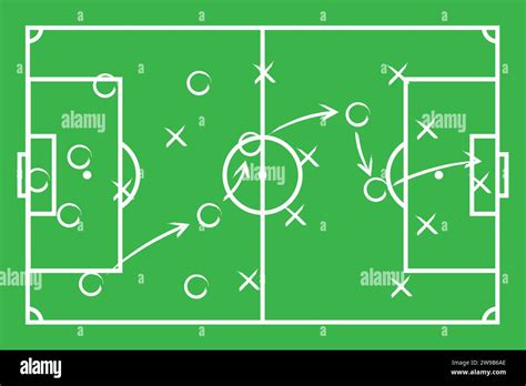Strategy Tactic Soccer Football Instruction Background Stock Vector