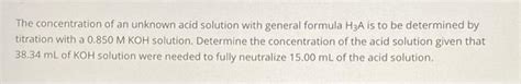 Solved The Concentration Of An Unknown Acid Solution With Chegg