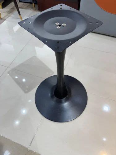 Mild Steel Black And White Ms Round Single Piller Table Stand For Restaurant Cafe And Offices At