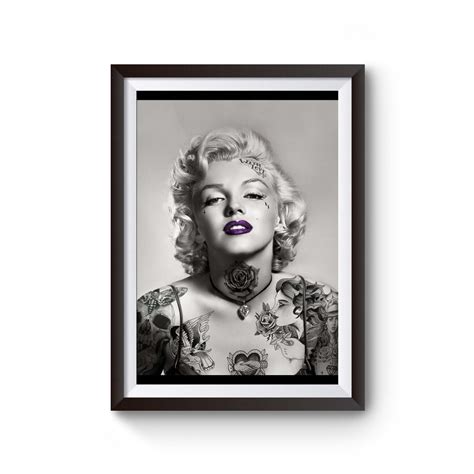 Marilyn Monroe Drawing Black And White With Tattoos