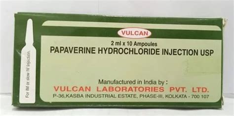 Valcun Papaverine Hydrochloride Injection Packaging Box Packing At