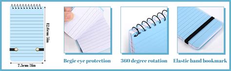 Fuyoal 8 Packs Spiral Pocket Notebooks Small Notepads Pp Waterproof