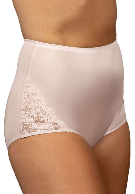 Shadowline® Nylon Full Brief Panty With Lace Style 17082 Basics By Mail