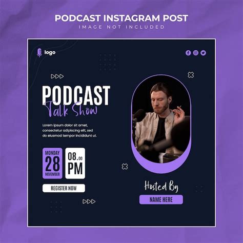 Premium Psd Instagram Post Template Podcast Talk