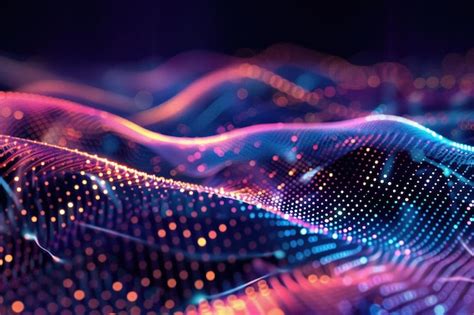 Premium Photo Futuristic Digital Background With Wave Of Dots And Lines