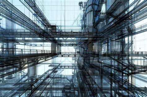 Industrial Structure Sketch Stock Illustration Illustration Of