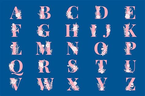 Floral Alphabet Font Typography Psd Set Free Image By