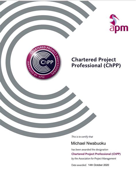 Michael Uche Nwabuoku Fellow Fapm Chartered Chpp Apm Ipma B On