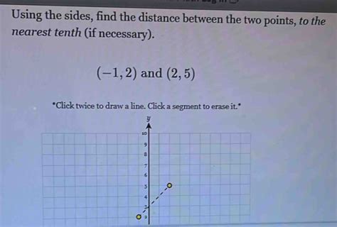 solved using the sides find the distance between the two points to
