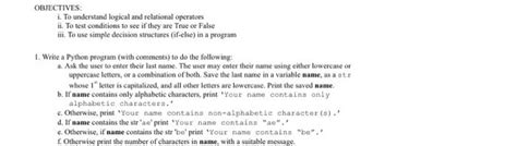 Solved Objectives I To Understand Logical And Relational