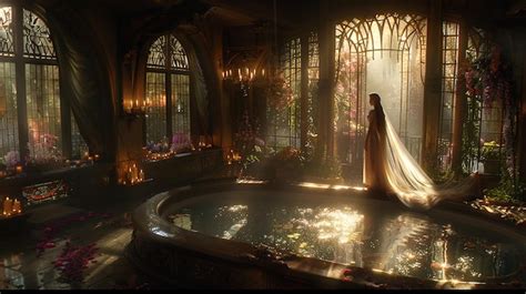Rapunzel In A Tower Letting Her Hair Down Premium Ai Generated Image