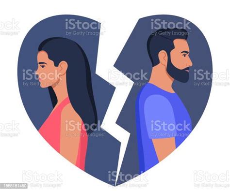 남자와 여자는 서로 등을 대고 서서 배경에 상한 마음을 가지고 서 있습니다 이혼 오해 불일치 관계 문제의 개념 남자와 여자는 다툼 갈등을 겪고 있습니다 벡터 기혼에 대한