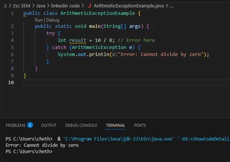 💻 Day 56 Handling Arithmeticexception In Java Exception Handling ⚠️ Chethan G