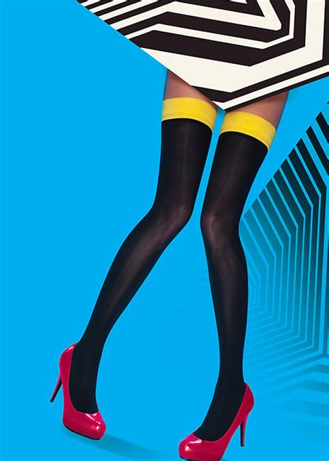 Pretty Polly Allsorts Coloured Top Hold Ups UK Tights