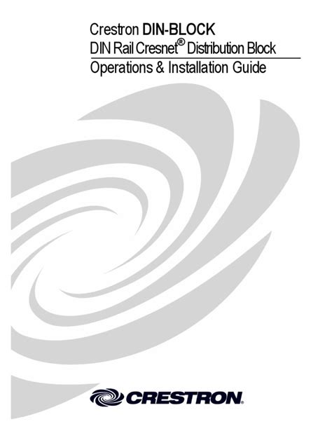 Crestron Din Block Din Rail Cresnet®distribution Block Operations