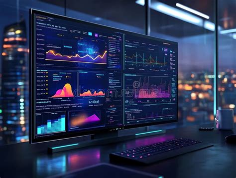Real Time Customer Analytics Displayed On Virtual Interface Stock