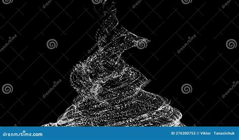 Tornado Abstract Digital Swirl Futuristic Particle Wave Rotating Swirling Shapes Particles