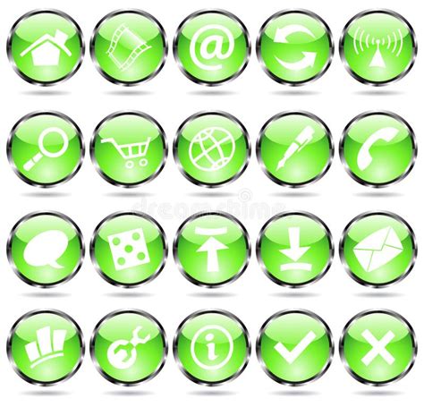 Ícones verdes do vetor ilustração do vetor Ilustração de download