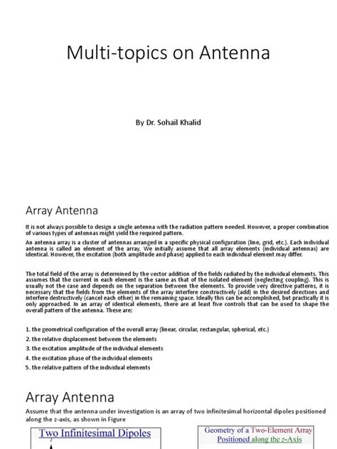 multi topics on antenna pdf antenna radio matrix mathematics