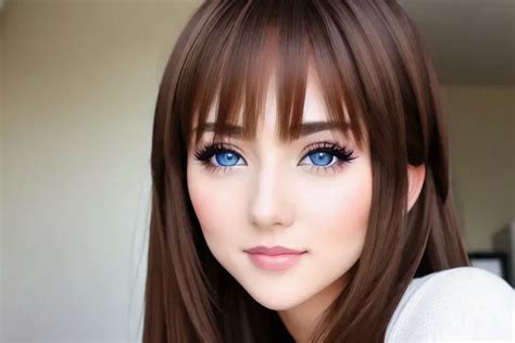 Dopamine Girl Photo Beautiful White Woman Futa Brown Hair Long