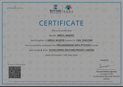 Abdul Majeed On Linkedin Finally I Completed The Python Internship From Internshala Training And I