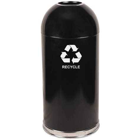Steel 15 Gallon Standard Open Top Indoor Recycling Receptacle With